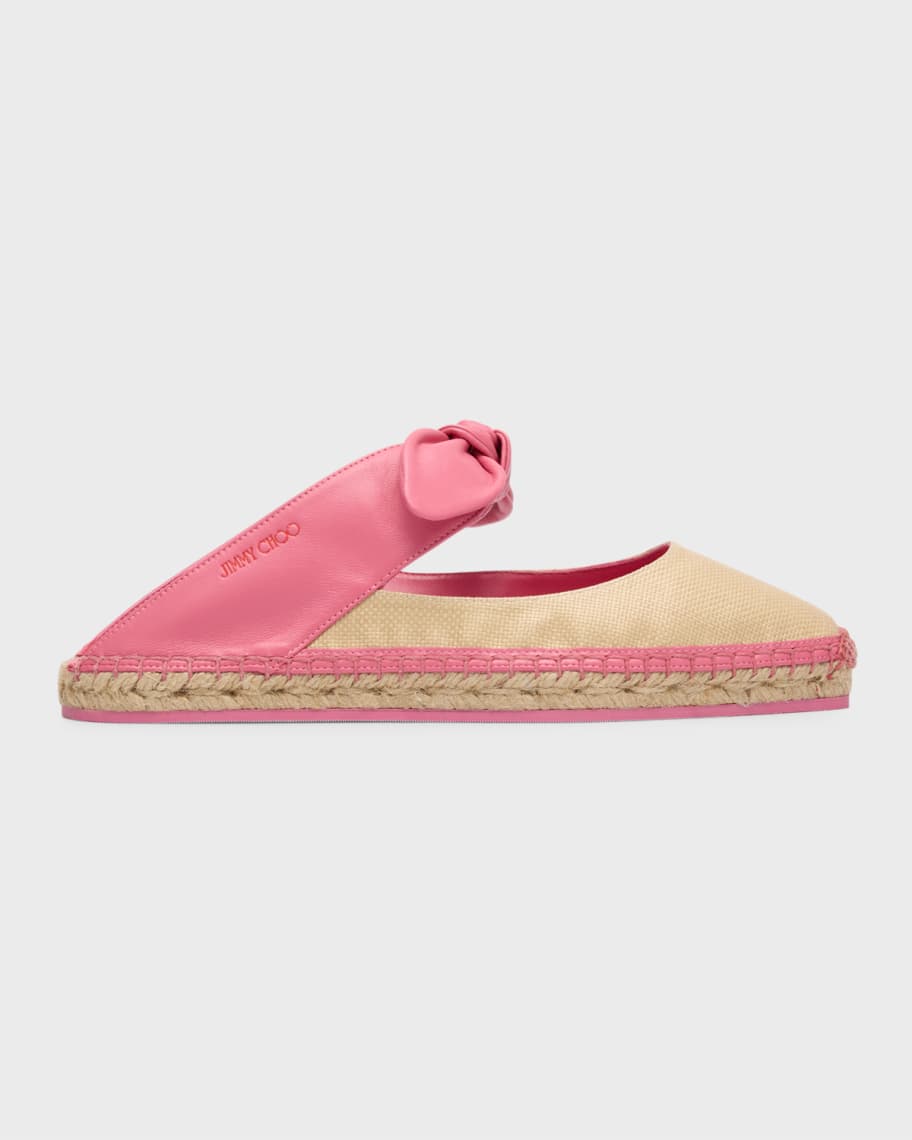 Jimmy Choo Reka Knotted Bow Espadrille Mules | Neiman Marcus