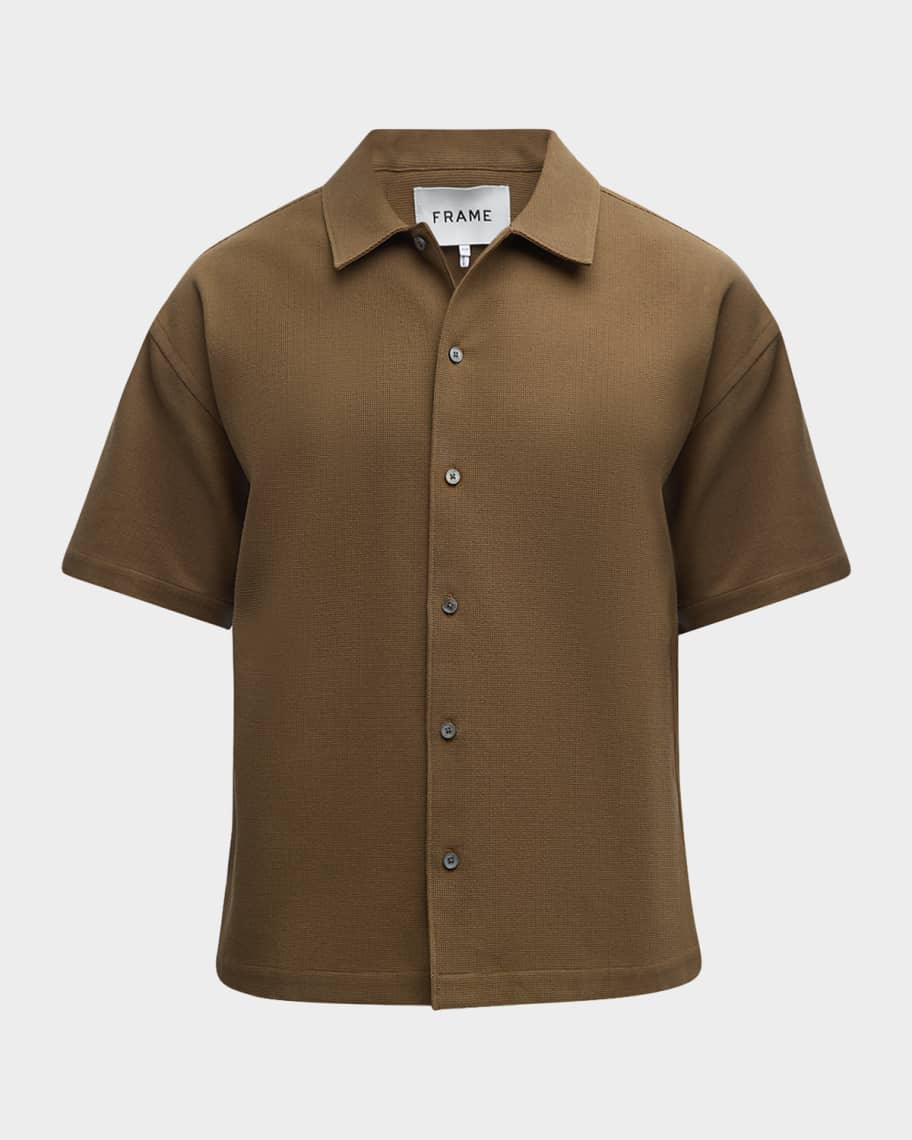 FRAME Men's Waffle Textured Sport Shirt | Neiman Marcus