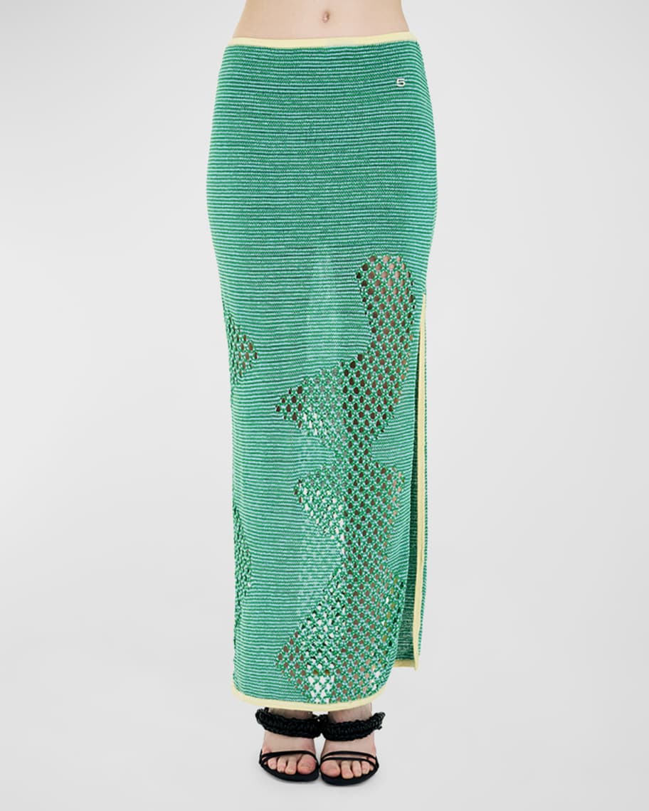PH5 Rowan Open-Knit Maxi Slit Skirt | Neiman Marcus