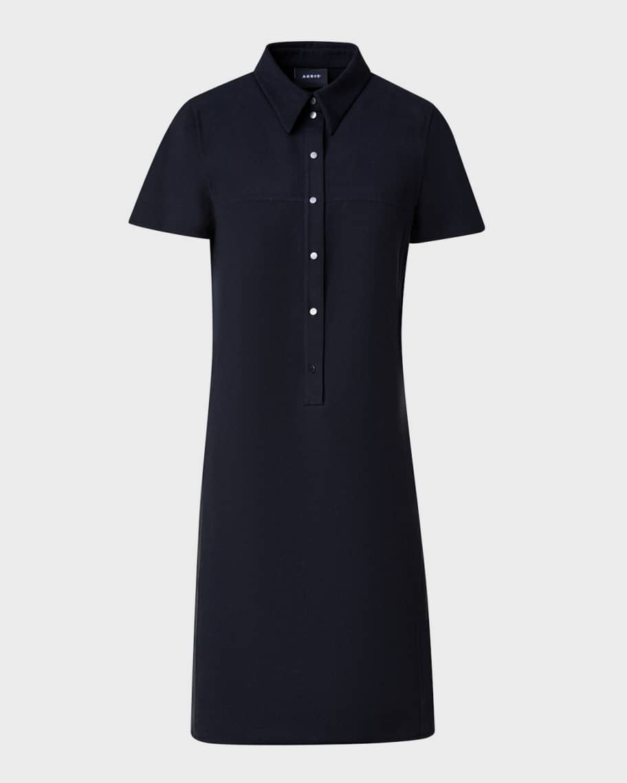 Akris Cotton Silk Button-Front Polo Dress | Neiman Marcus