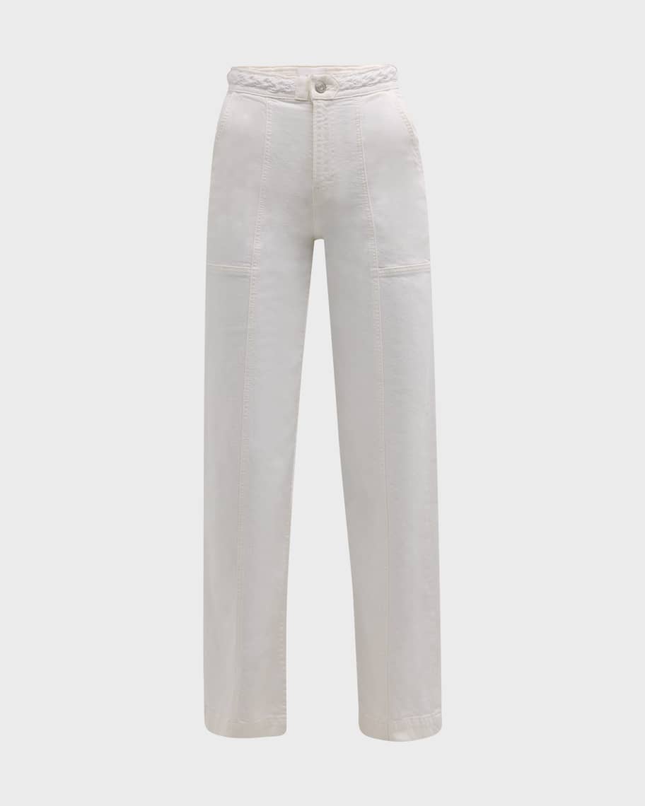 FRAME Braided Wide-Leg Jeans | Neiman Marcus