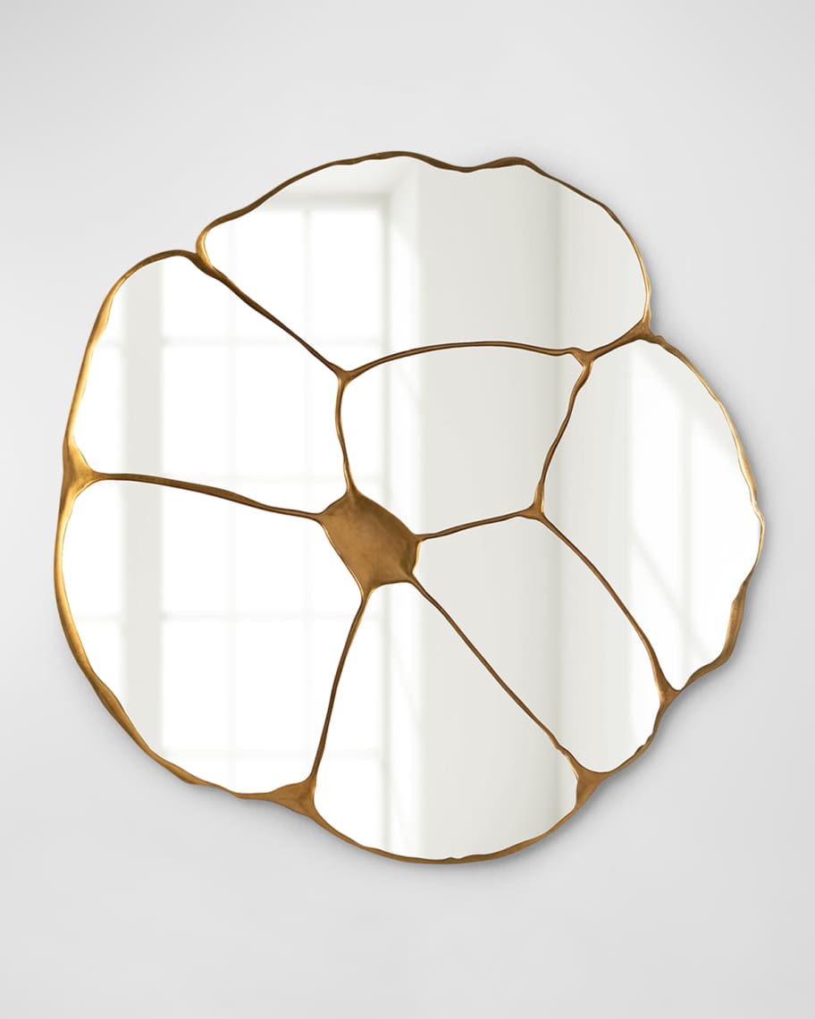 John-Richard Collection Gilded Shards 58" Wall Mirror | Neiman Marcus