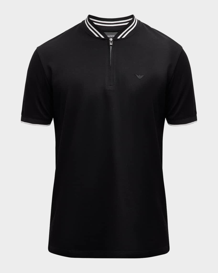 Emporio Armani Men's Quarter-Zip T-Shirt | Neiman Marcus