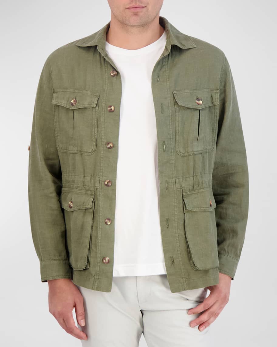 Robert Graham Men's Weston Linen Sahara Jacket | Neiman Marcus
