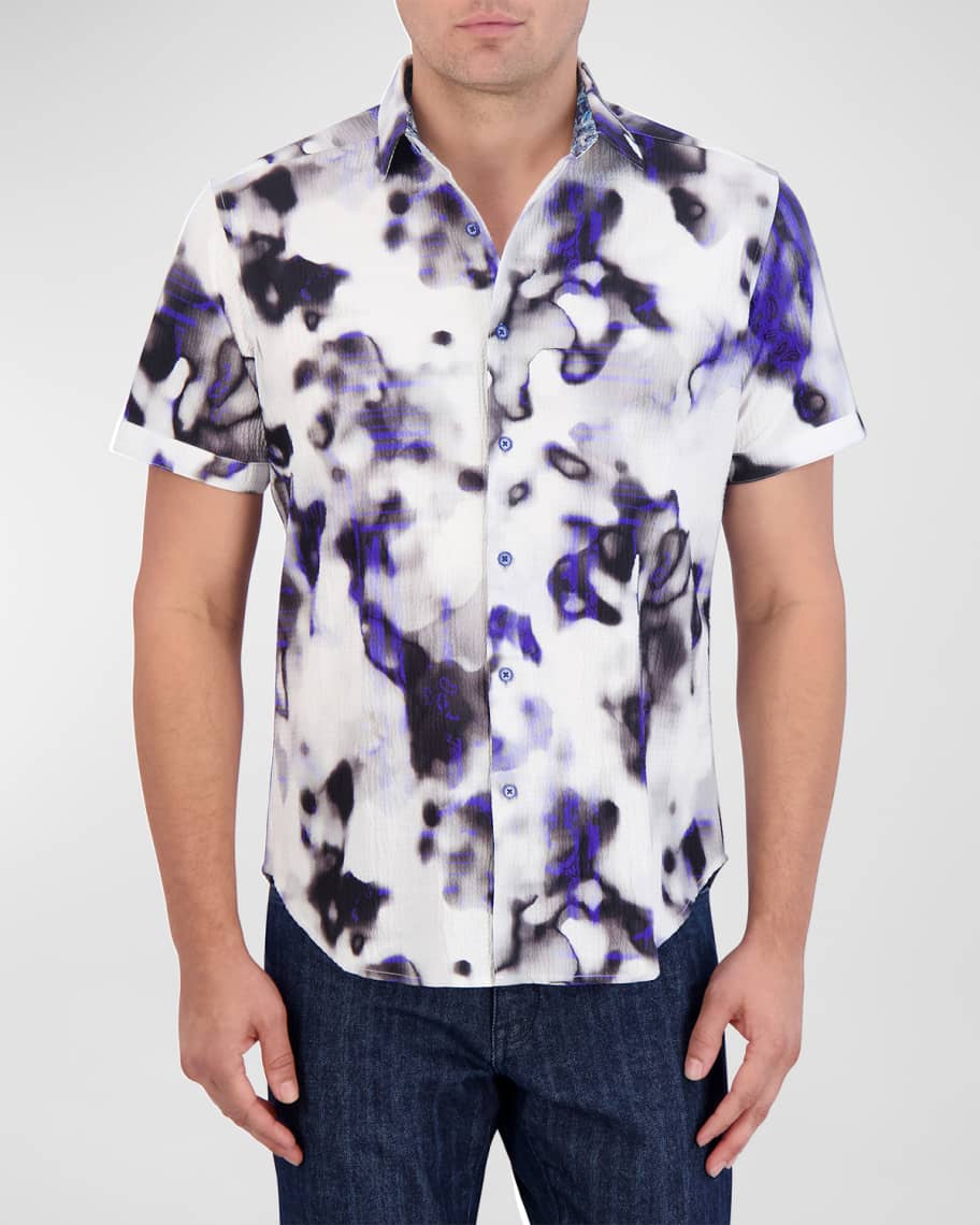 Robert Graham Men's Tasman Cotton-Stretch Short-Sleeve Shirt | Neiman ...