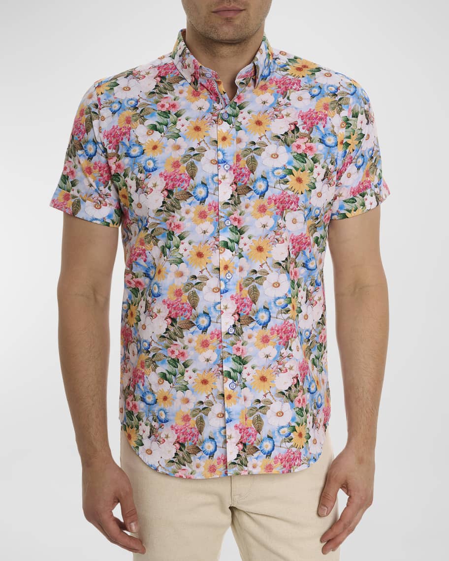 Robert Graham Men's Taton Cotton Short-Sleeve Shirt | Neiman Marcus