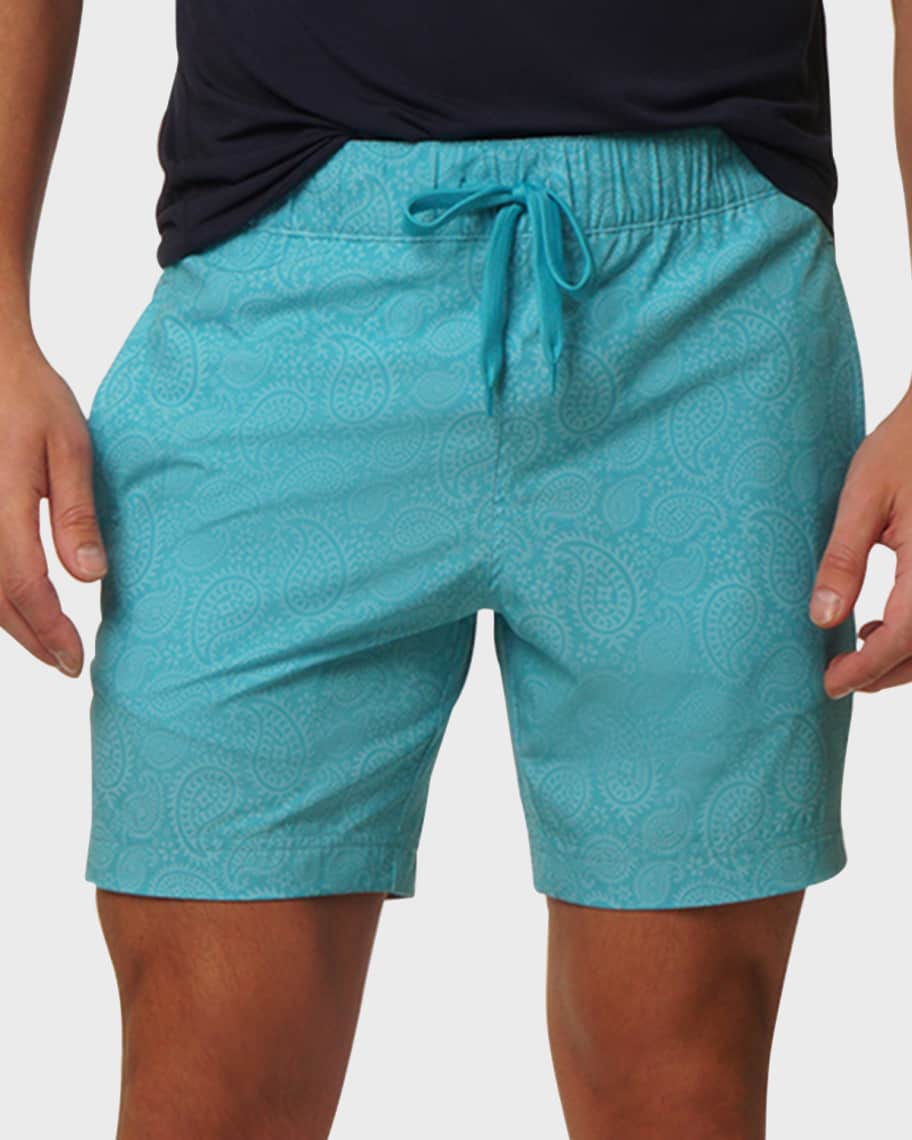 Robert Graham Men's Laken Paisley-Print Swim Trunks | Neiman Marcus