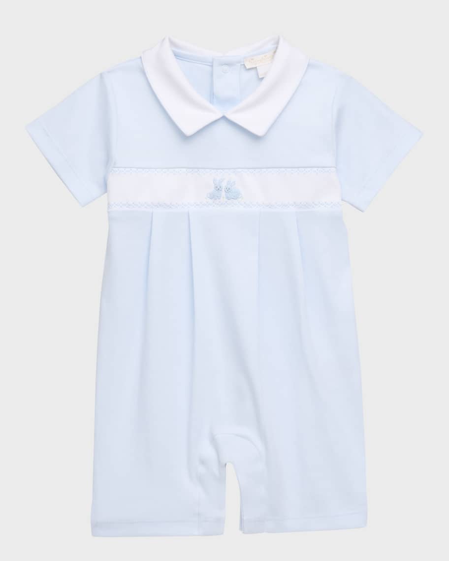 Kissy Kissy Boy's Premier Cottontail Hollows Short Smocked Playsuit ...