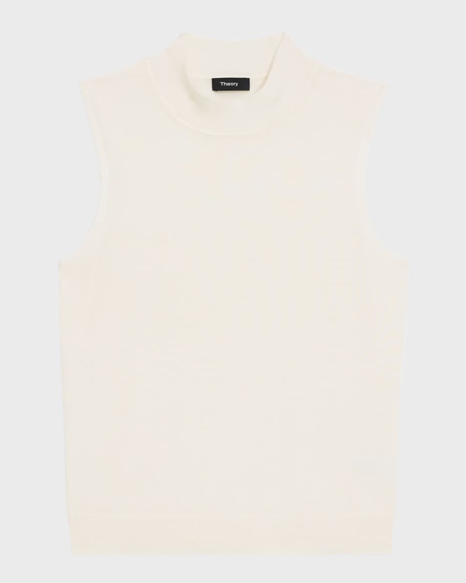 Theory Regal Merino Wool Mock-Neck Shell Top | Neiman Marcus