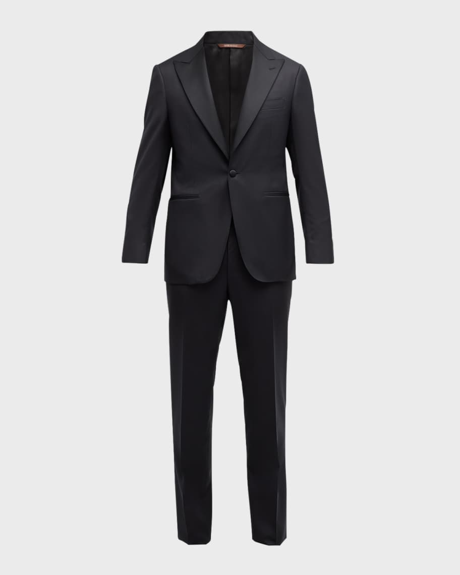 Canali Men's Wool Diamond Weave Tuxedo | Neiman Marcus