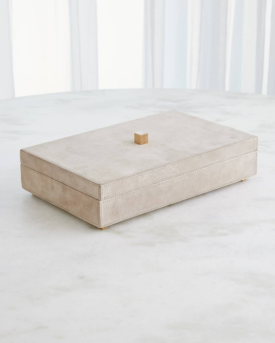 Global Views Posh Parchment Suede Box, 16" | Neiman Marcus