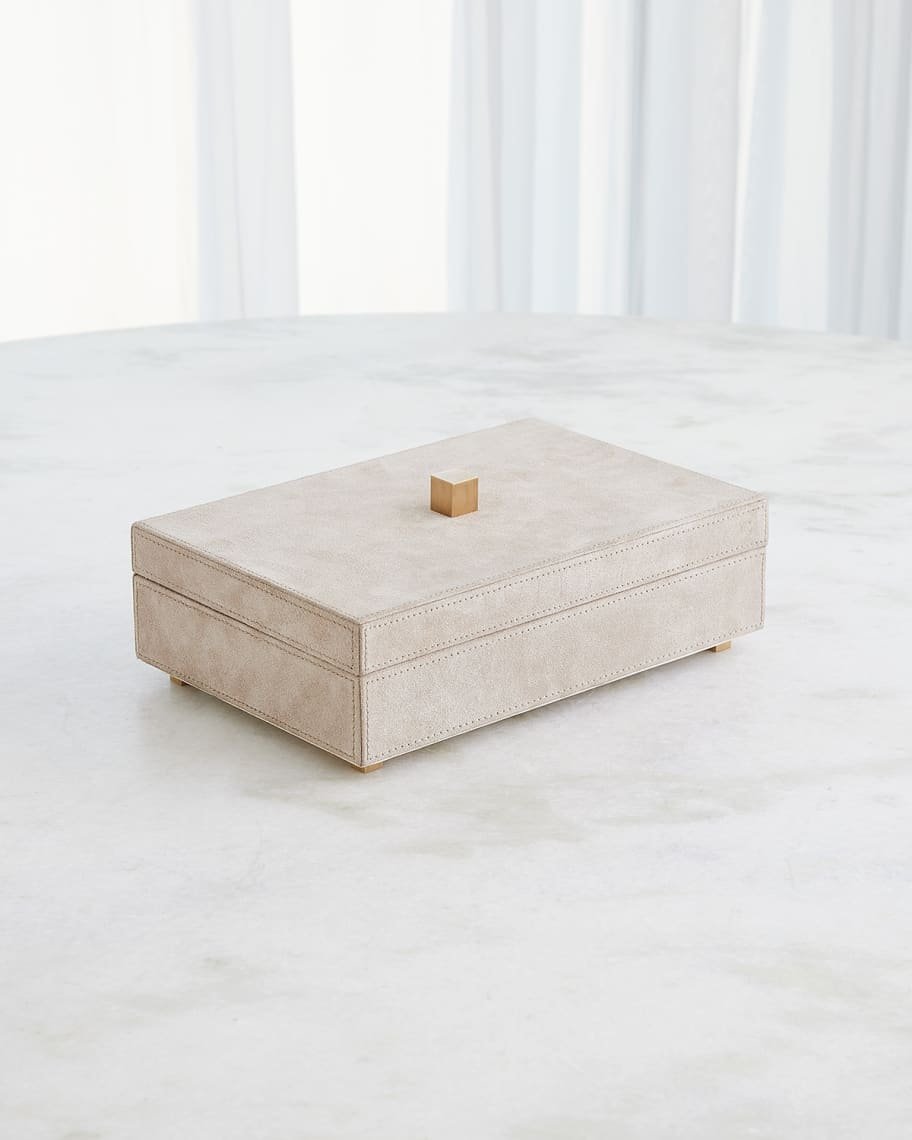 Global Views Posh Parchment Suede Box, 12" | Neiman Marcus