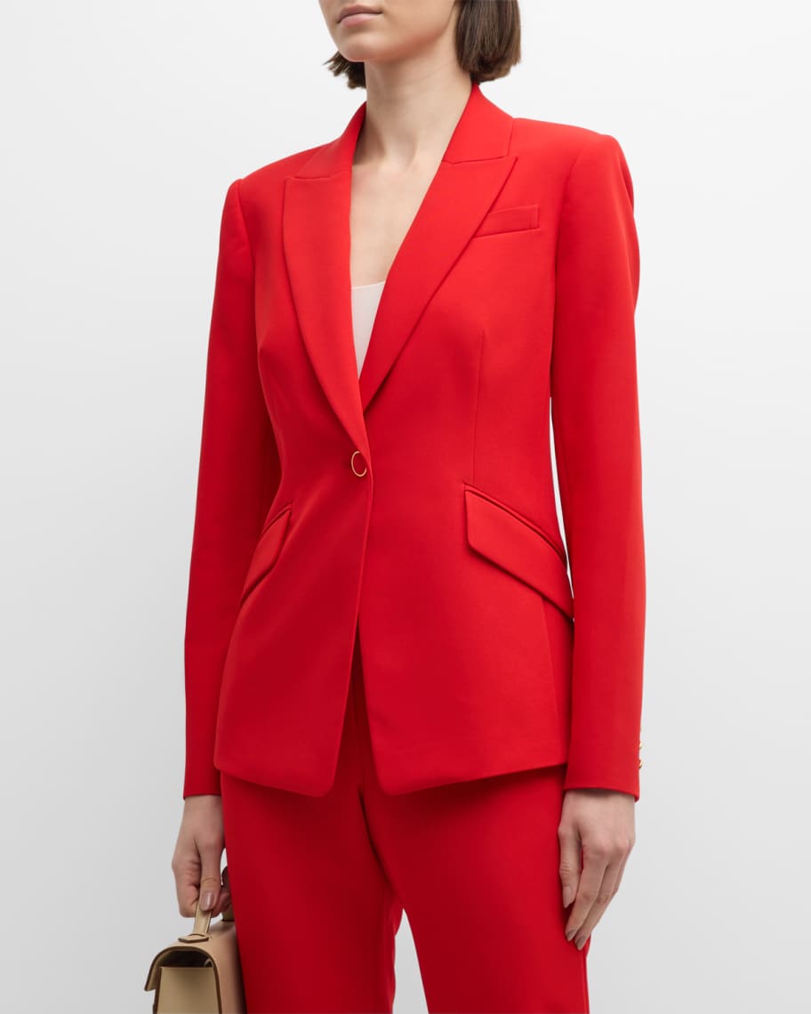 Milly Single-Button Cady Blazer | Neiman Marcus