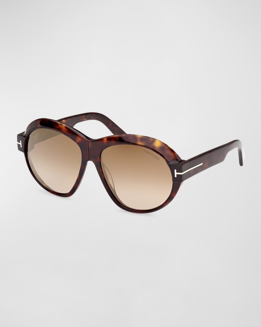 TOM FORD Inger Acetate Round Sunglasses | Neiman Marcus