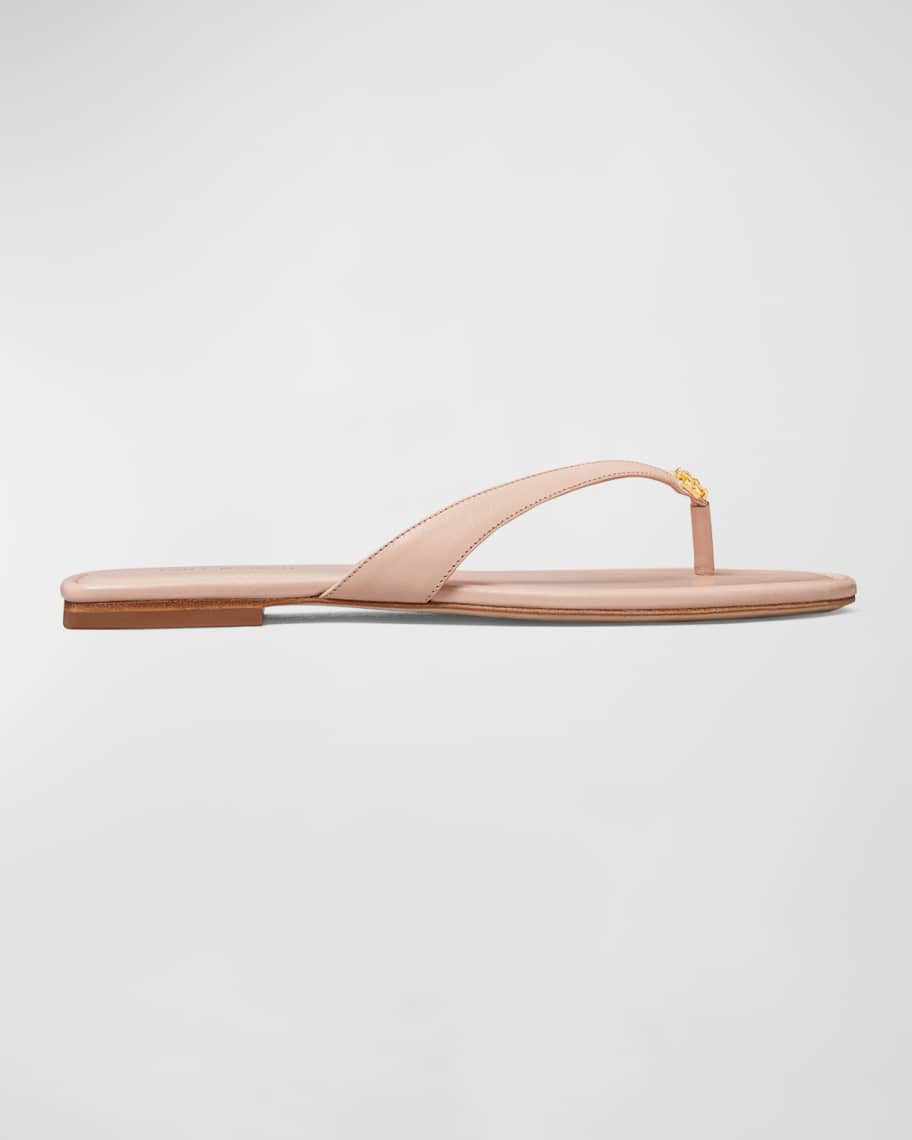 Tory Burch Capri Leather Medallion Flip Flop Sandals | Neiman Marcus