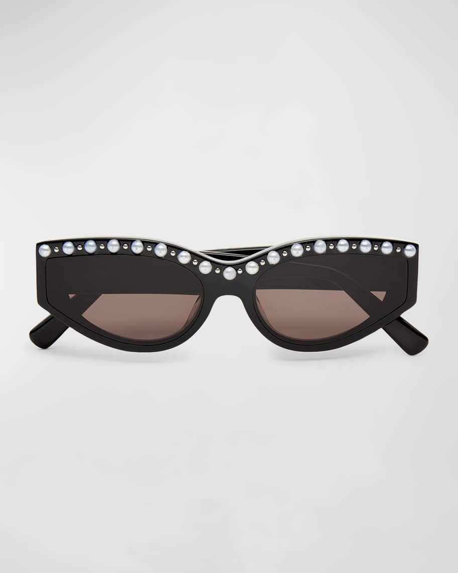 Lele Sadoughi Catalina Pearly Acetate Cat-Eye Sunglasses | Neiman Marcus