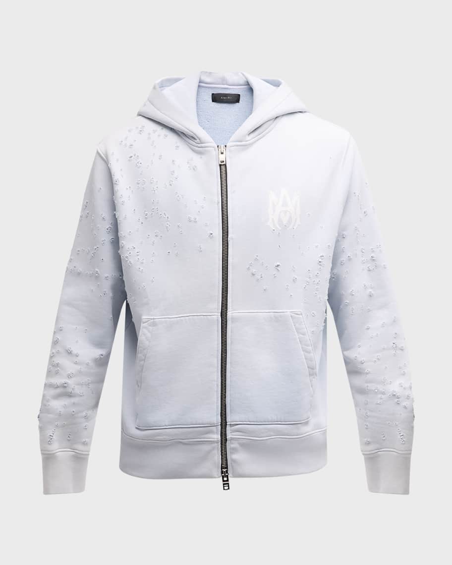 Amiri Men's Distressed Zip Hoodie | Neiman Marcus