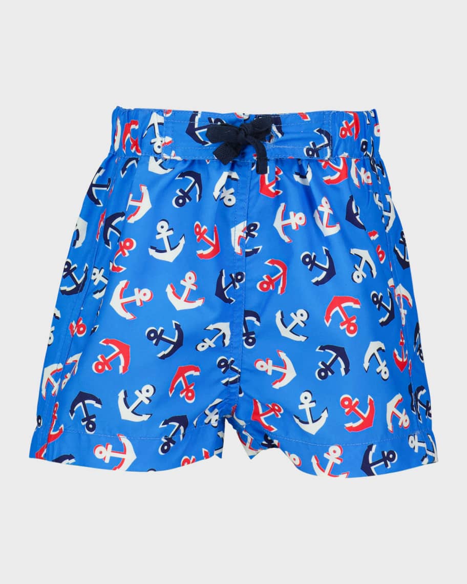 Rachel Riley Boy's Anchor-Print Swim Trunks, Size 6M-24M | Neiman Marcus