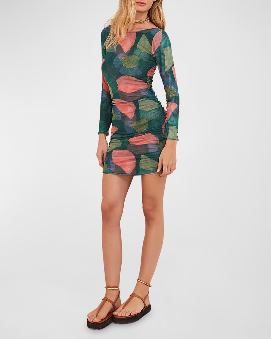 Vix Waterlily Becca Mesh Mini Dress | Neiman Marcus