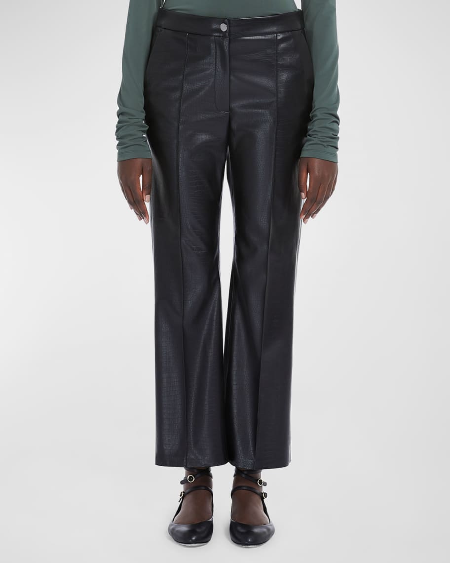 Max Mara Leisure Queva Straight-Leg Crocodile-Print Jersey Pants ...