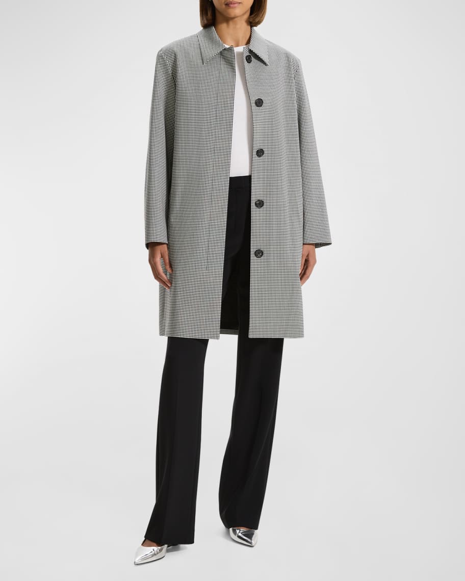 Theory Wool-Blend Check Car Coat | Neiman Marcus