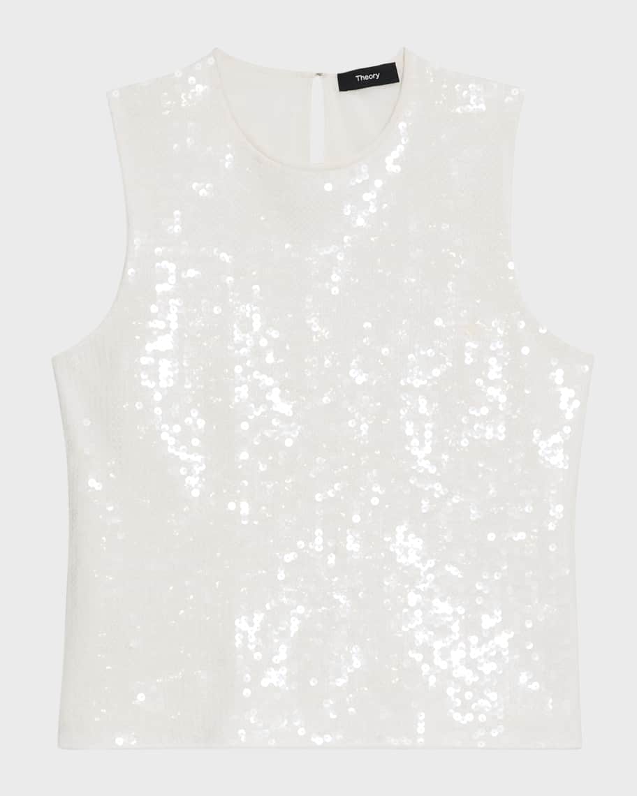 Theory Sequin Sleeveless Shell Top | Neiman Marcus