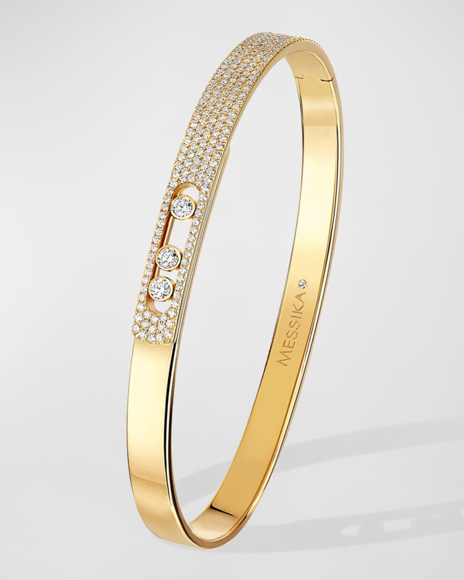 Messika Move Noa 18K Yellow Gold Large Diamond Bangle Bracelet | Neiman ...