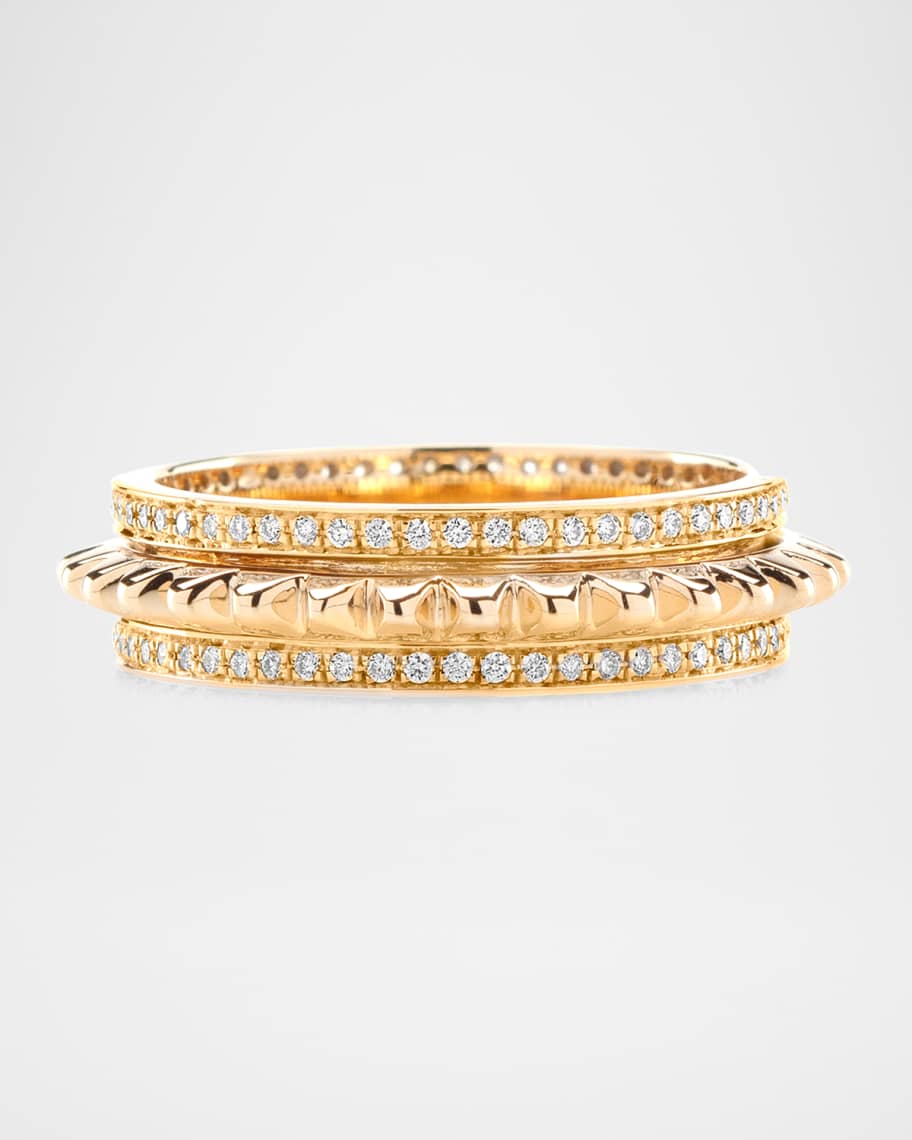 Al Zain Jewelry Cardamom Spinning Ring in 18K Yellow Gold with Diamonds ...
