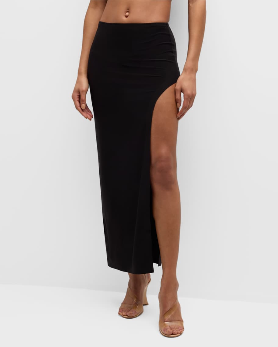 Norma Kamali Marissa Wide Slit Skirt | Neiman Marcus