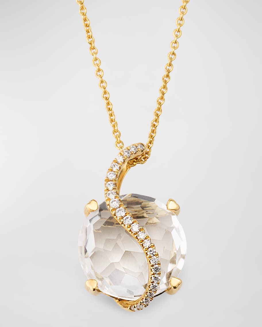 Lisa Nik Rocks 18K Yellow Gold Crystal Quartz and Diamond Crossover ...