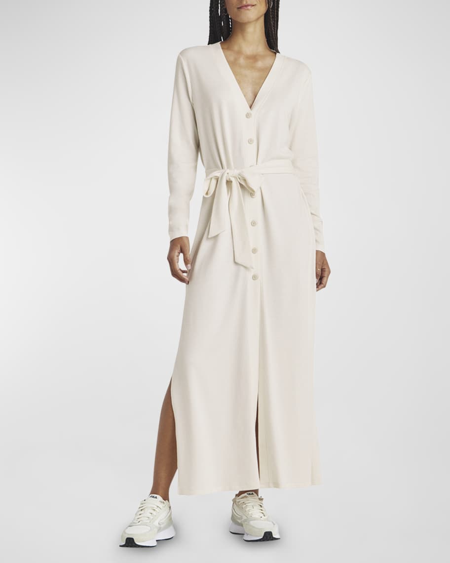 Splendid Brooke Button-Front Belted Sweater Dress | Neiman Marcus