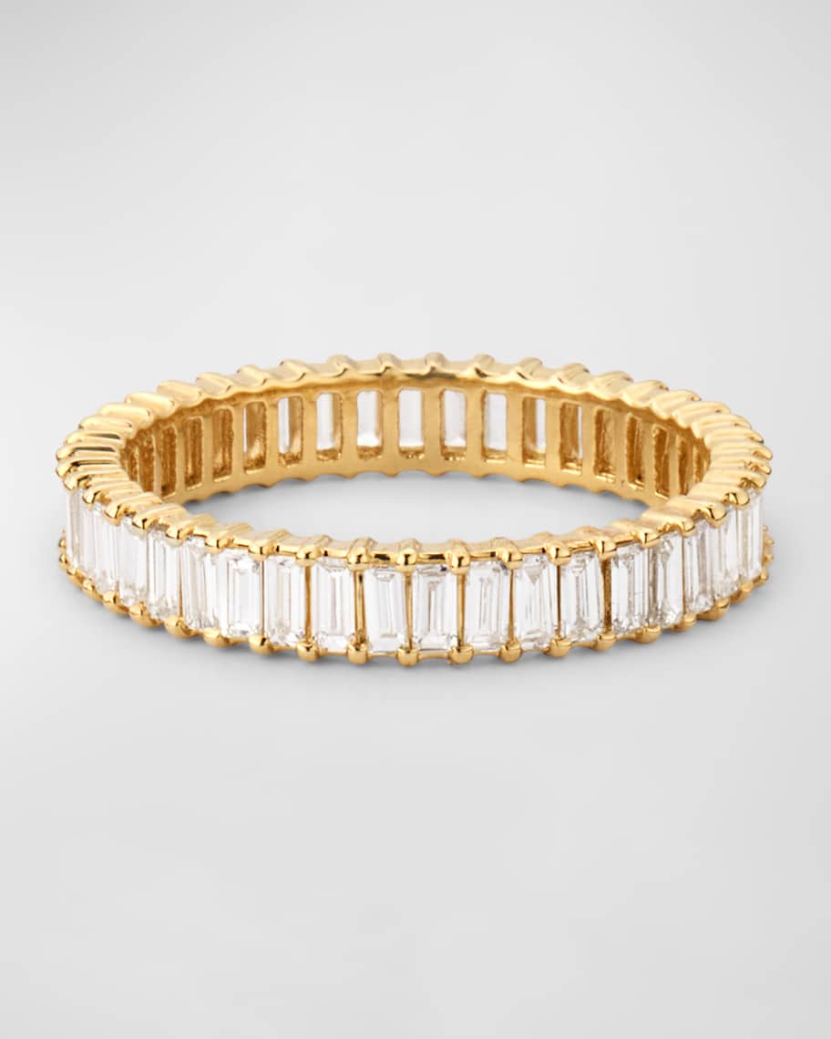 LANA 14K Gold Baguette Diamond Double Eternity Band Ring | Neiman Marcus