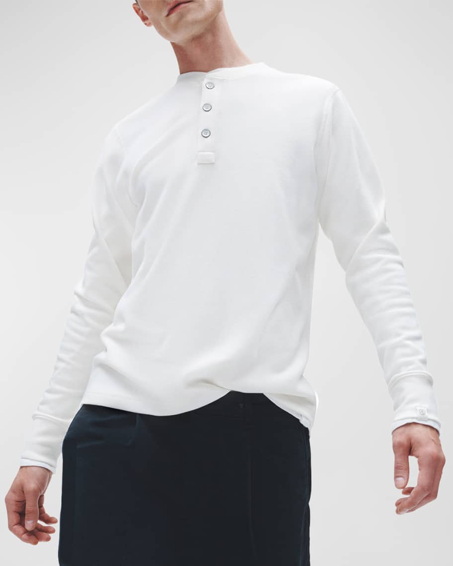 Rag & Bone Men's Lightweight Waffle Henley Shirt | Neiman Marcus