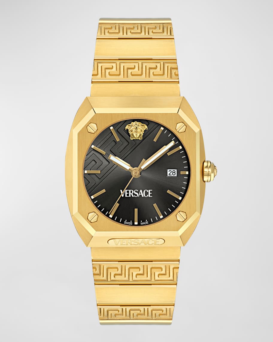 Versace Antares IP Yellow Gold Bracelet Watch, 44x41.5mm | Neiman Marcus