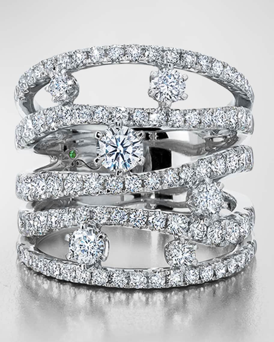 Graziela Gems 18k White Gold Diamond Rio Cage Ring | Neiman Marcus