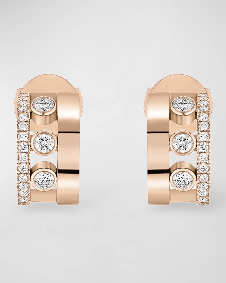 Messika Move Romane 18K Rose Gold Mini Diamond Hoop Earrings | Neiman ...