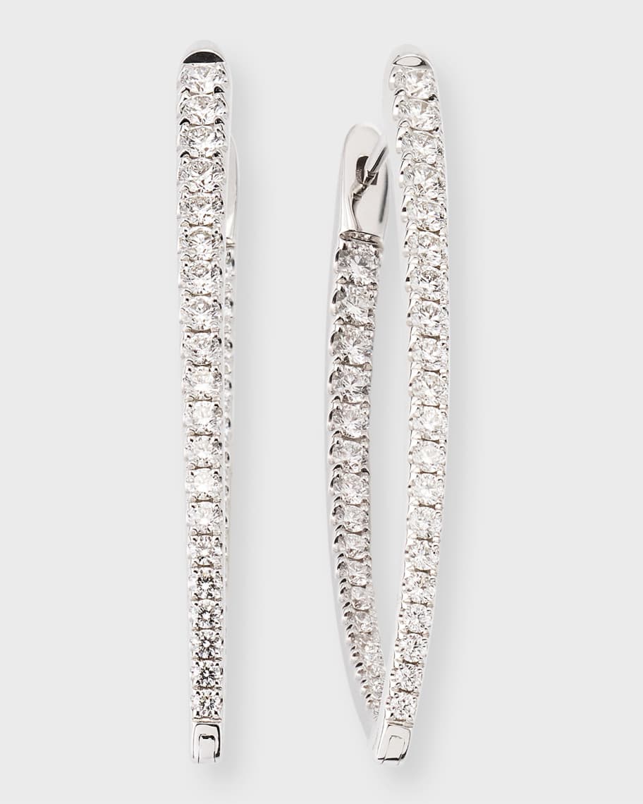Memoire 18K White Gold Imperial Diamond Hoop Earrings, 1.60tcw | Neiman ...