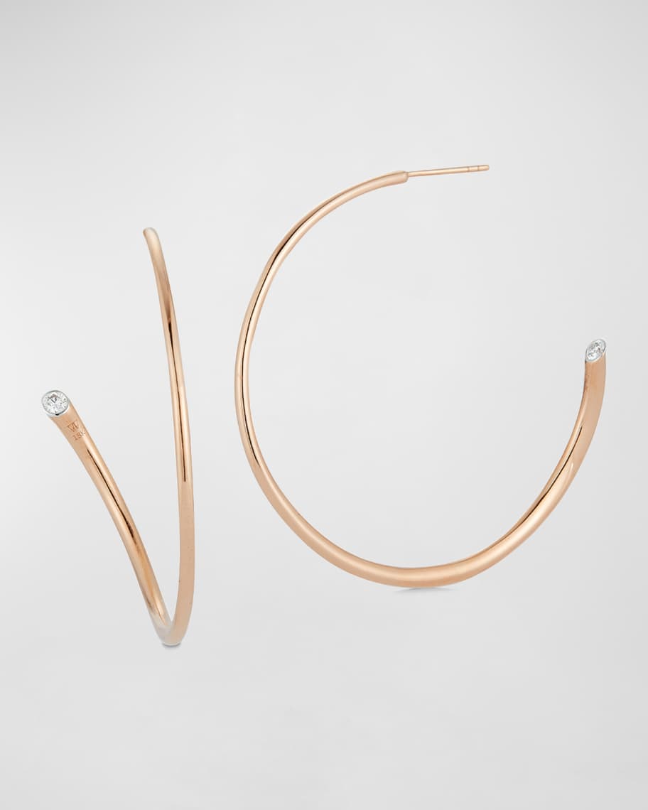 Walters Faith Thoby Rose Gold Tubular Large Swoosh Hoop Earrings ...