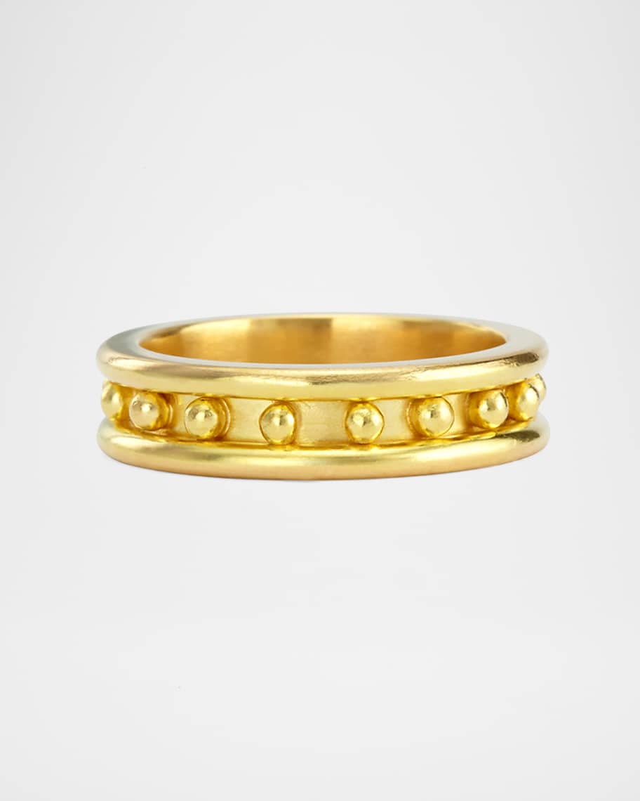Elizabeth Locke 19K Gold Granulated Stack Ring, Size 6.5 | Neiman Marcus