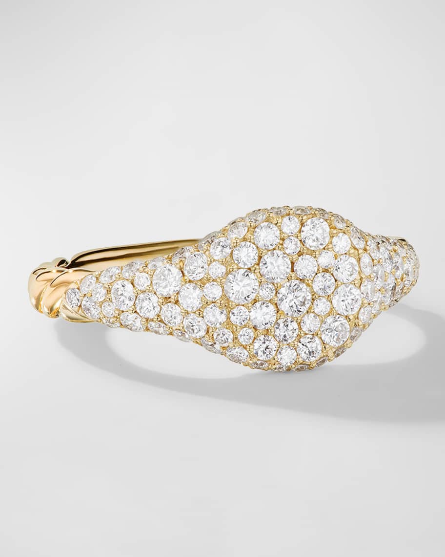 David Yurman Sculpted Cable Pinky Ring with Diamonds in 18K Gold, 7mm ...