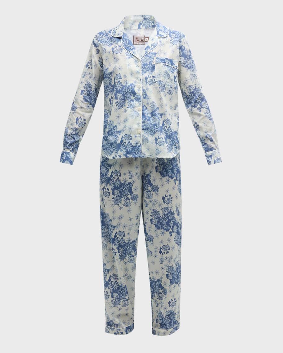 Desmond & Dempsey Floral-Print Cotton Pajama Set | Neiman Marcus