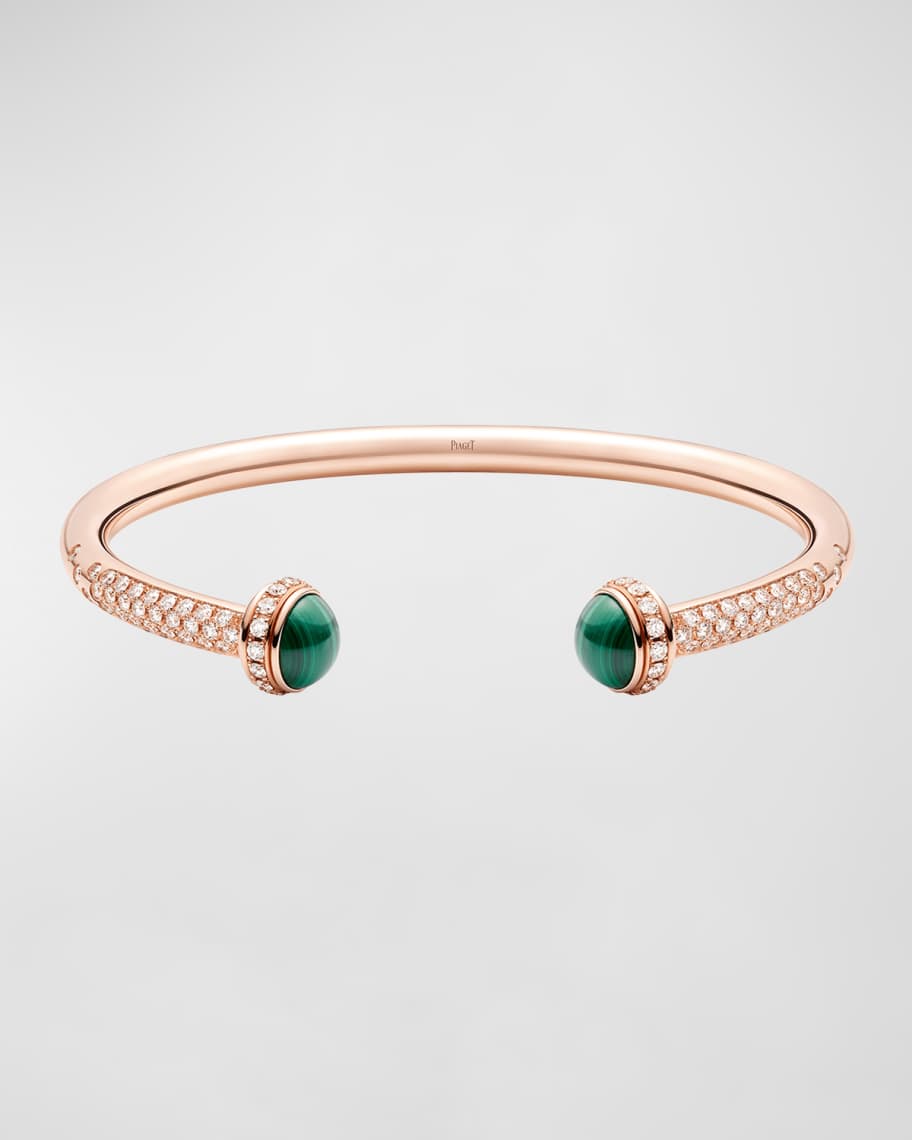 PIAGET Possession 18k Diamond & Malachite Bangle, Size S | Neiman Marcus