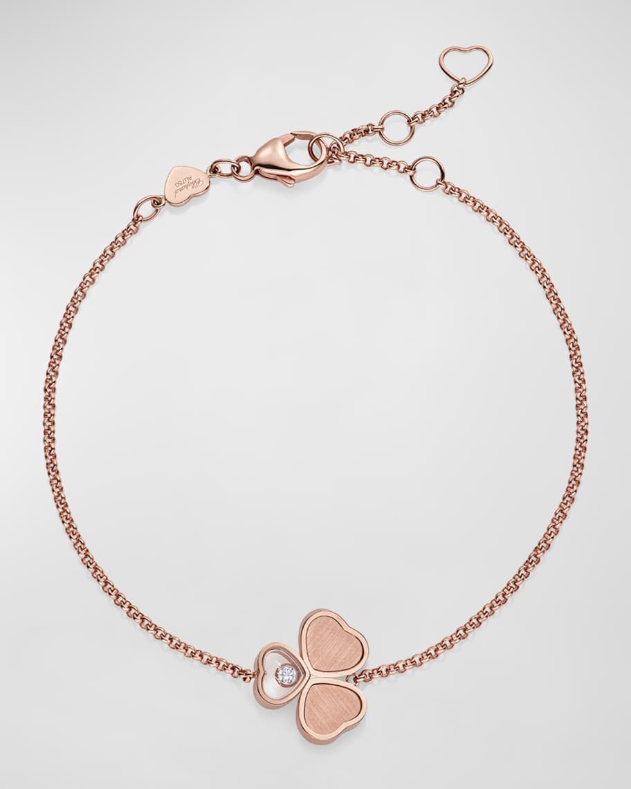 Chopard Happy Hearts 18K Rose Gold Triple Heart Diamond Soft Bracelet ...