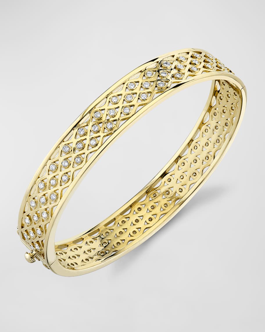 Sydney Evan Large Fishnet Diamond Bracelet | Neiman Marcus