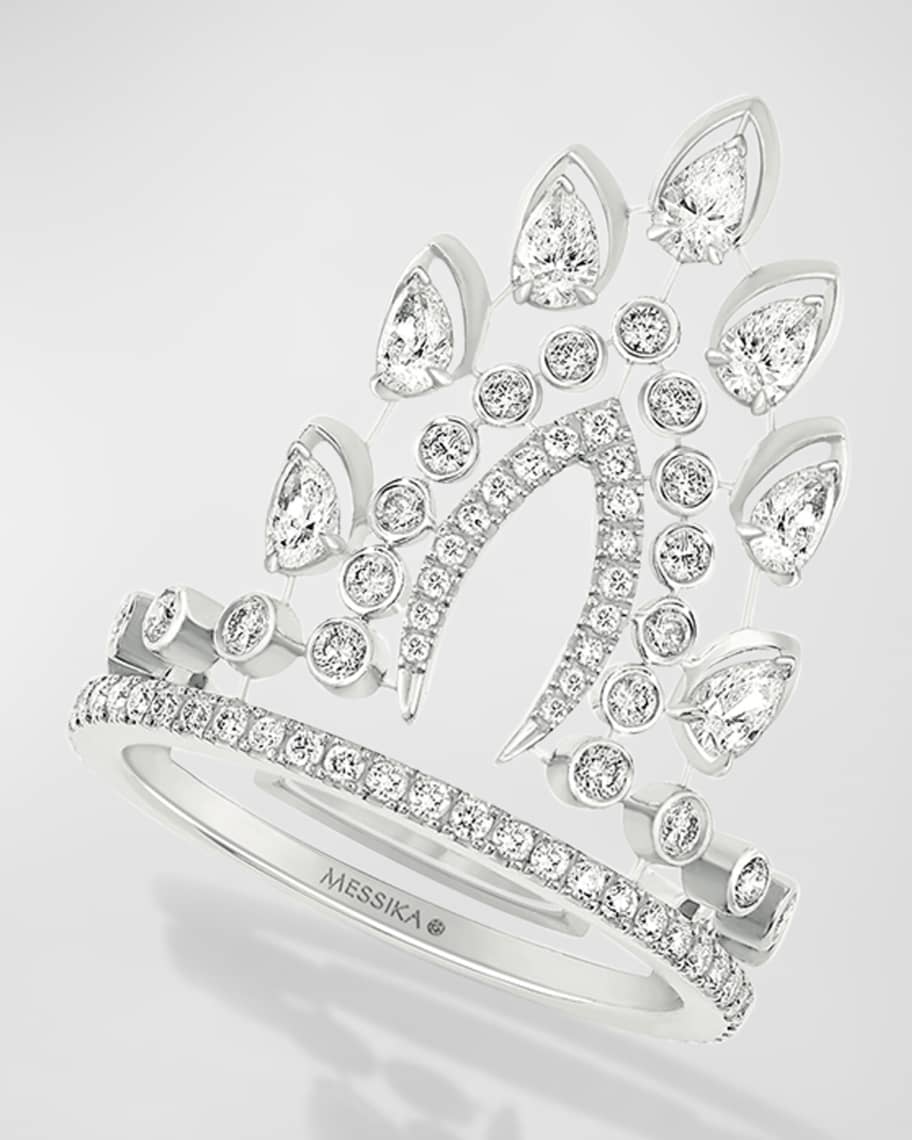 Messika Desert Bloom 18K White Gold Diamond Ring, EU 54 / US 6.75 | Neiman Marcus