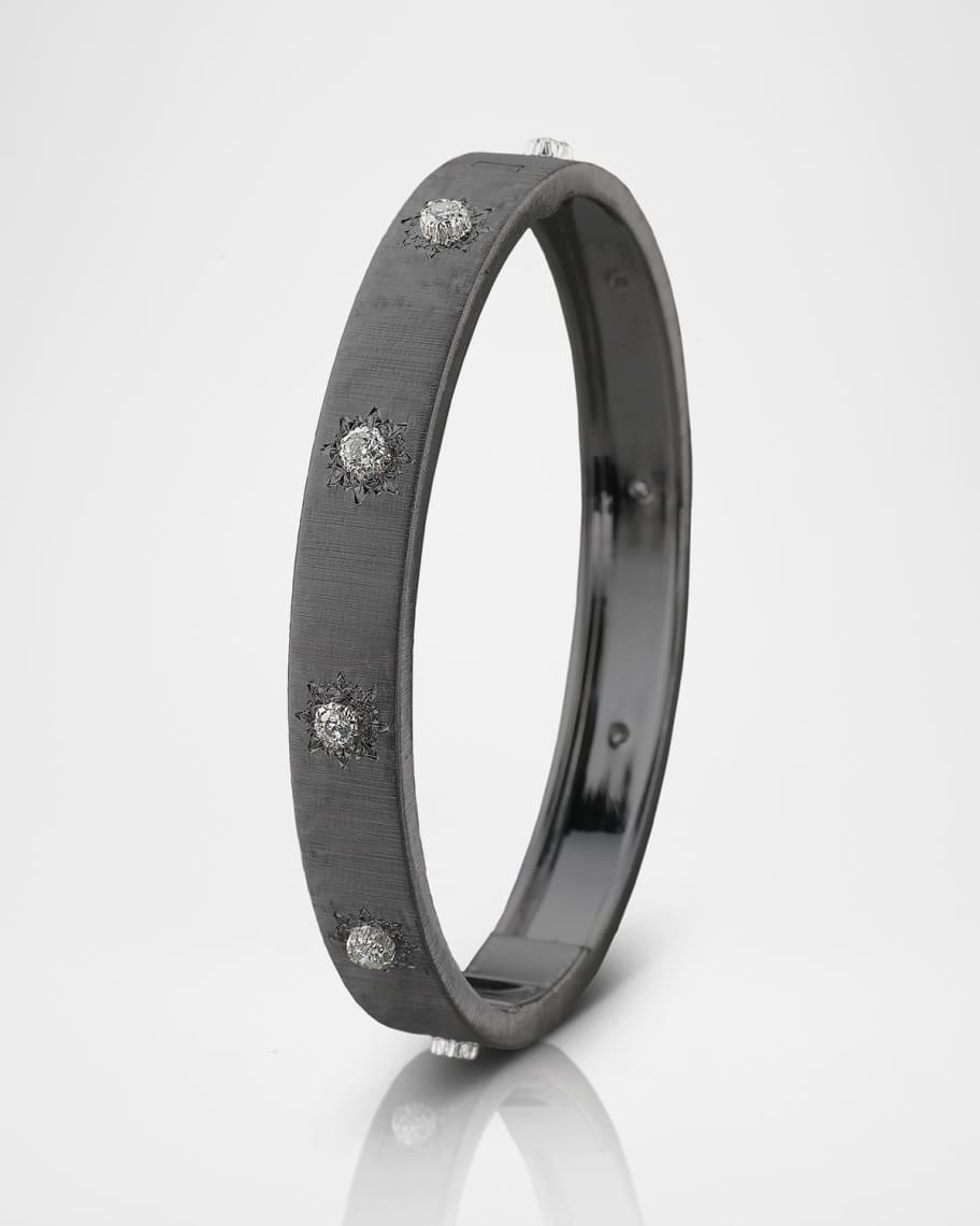 Buccellati Macri Classica 18K White Gold Diamond Bangle Bracelet ...