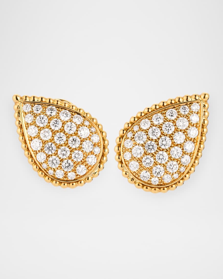 Boucheron Serpent Boheme 18K Yellow Gold Large Motif Diamond Earrings ...