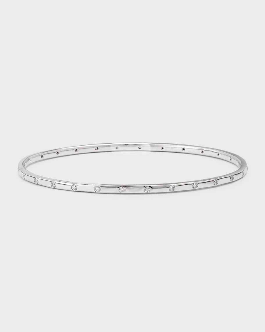 Ippolita Thin 28-Stone Bangle in 18K White Gold with Diamonds | Neiman ...