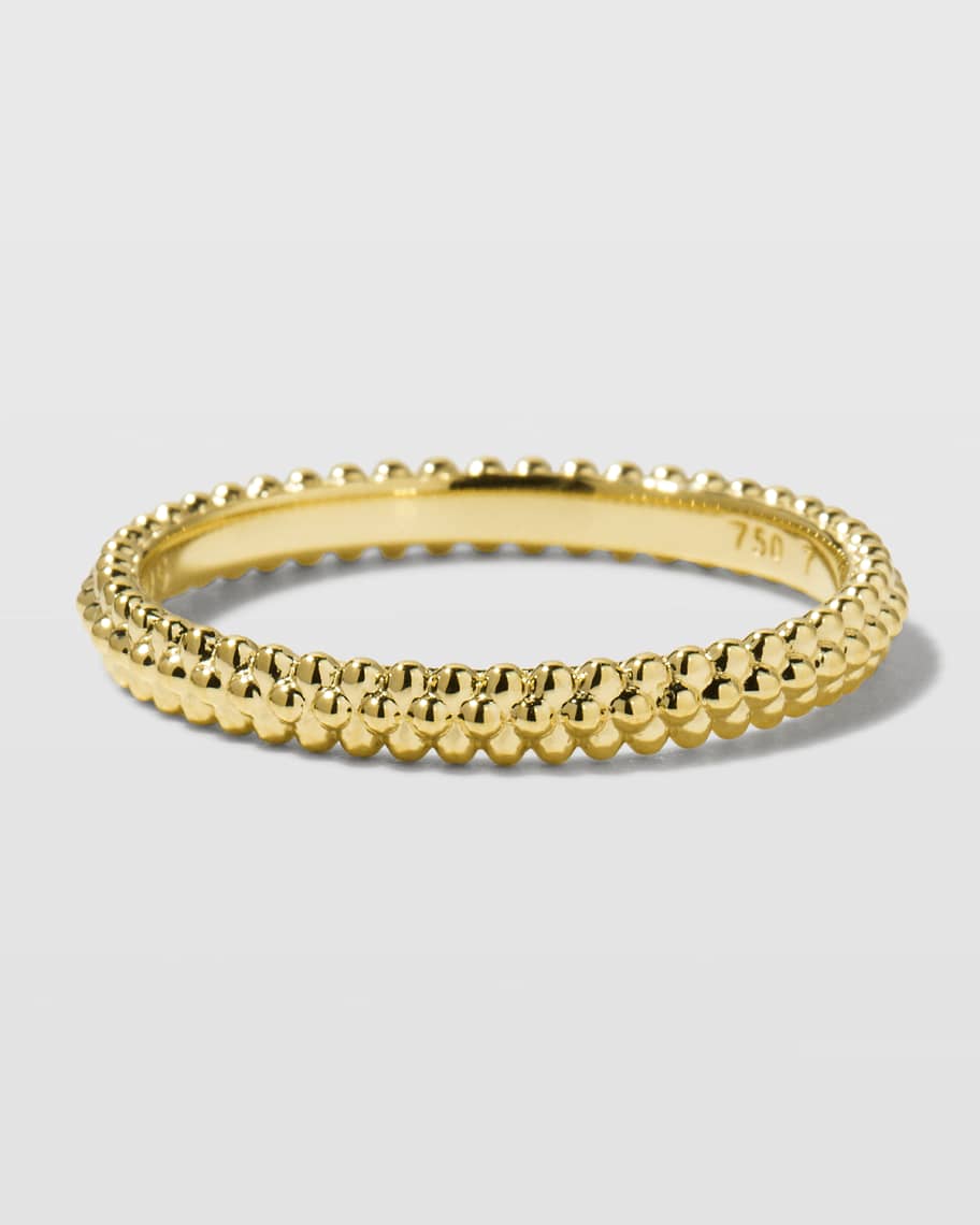 LAGOS 18k Caviar Micro Bead Stack Ring, Size 7 | Neiman Marcus