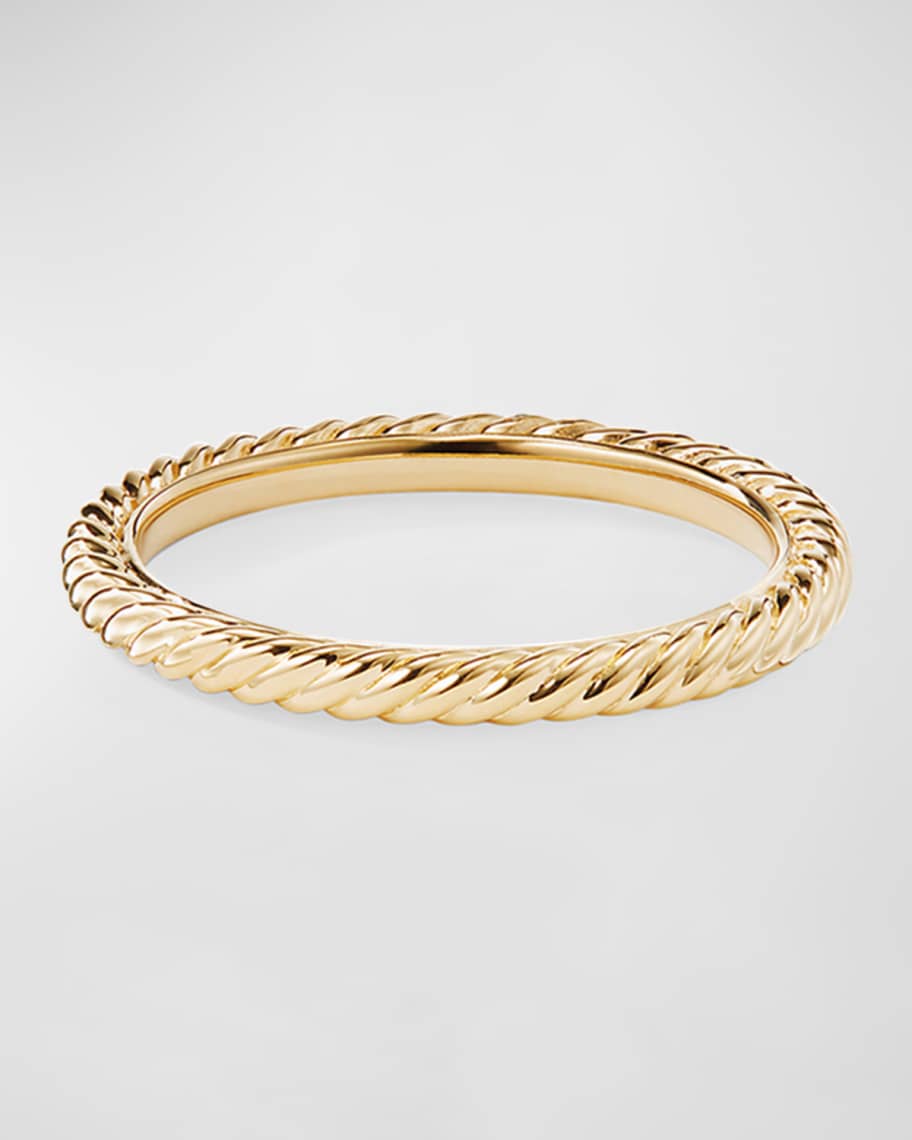 David Yurman 2mm Cable Collectibles Stack Ring in 18K Gold | Neiman Marcus